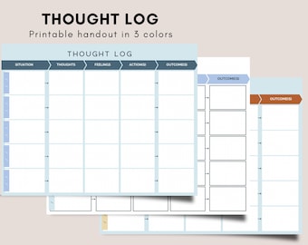 Cbt Thought Log - Etsy