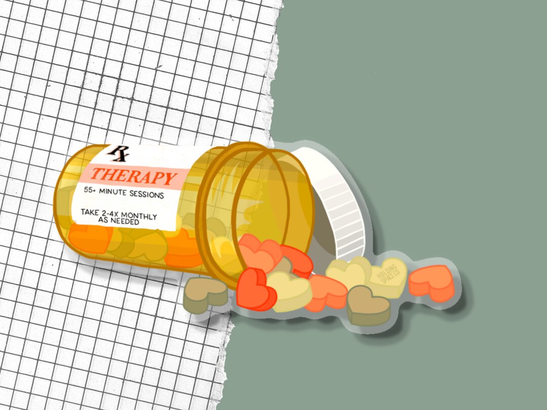 Therapy Rx Sticker (semi-transparent) - Etsy