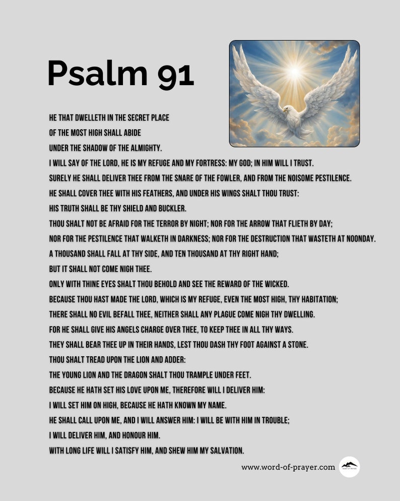 3 King James Version Psalm 91 - BUNDLE SET | Comforting Prayers ...