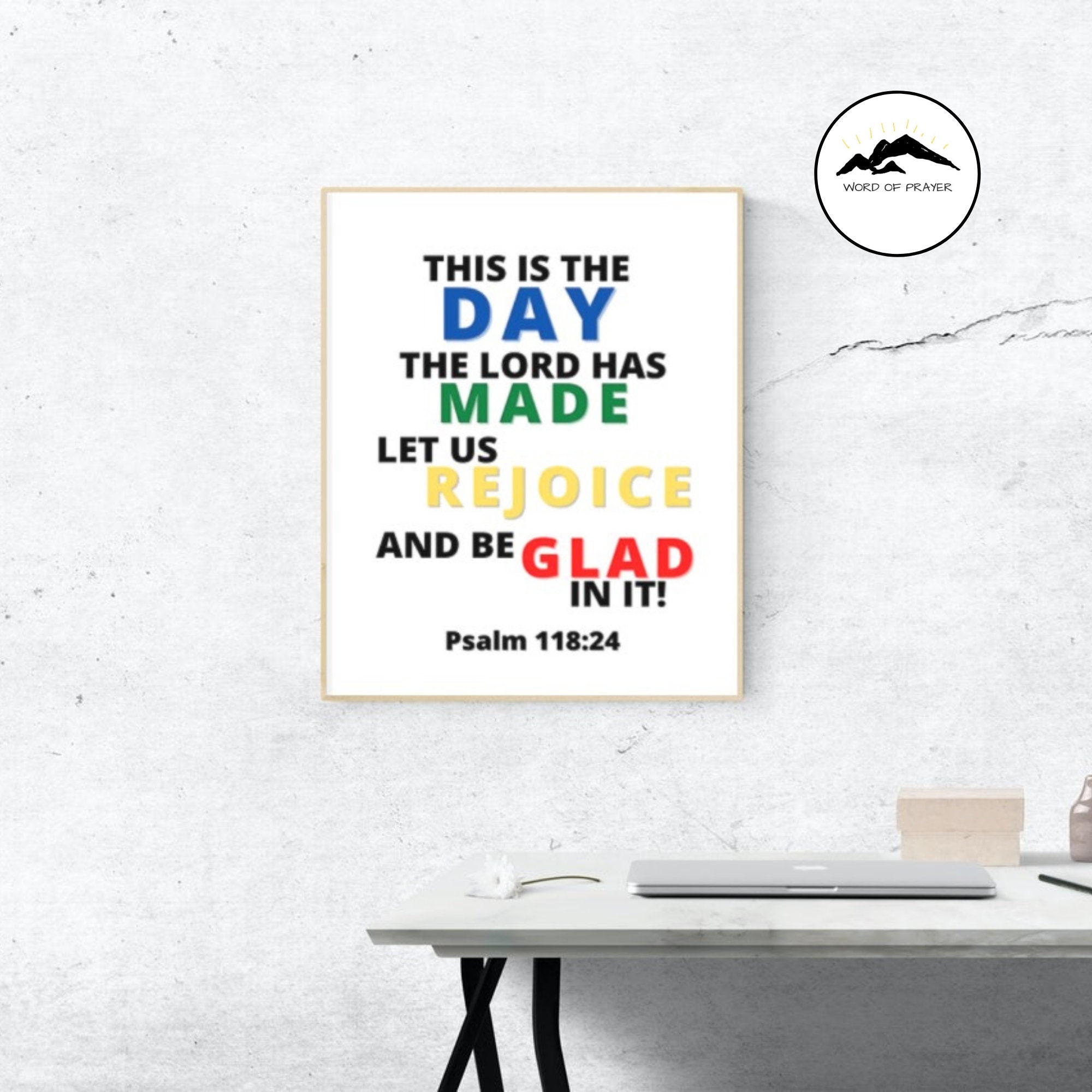 Bible Verse Wall Art This is the DAY Let Us REJOICE Psalm 118:24 ...