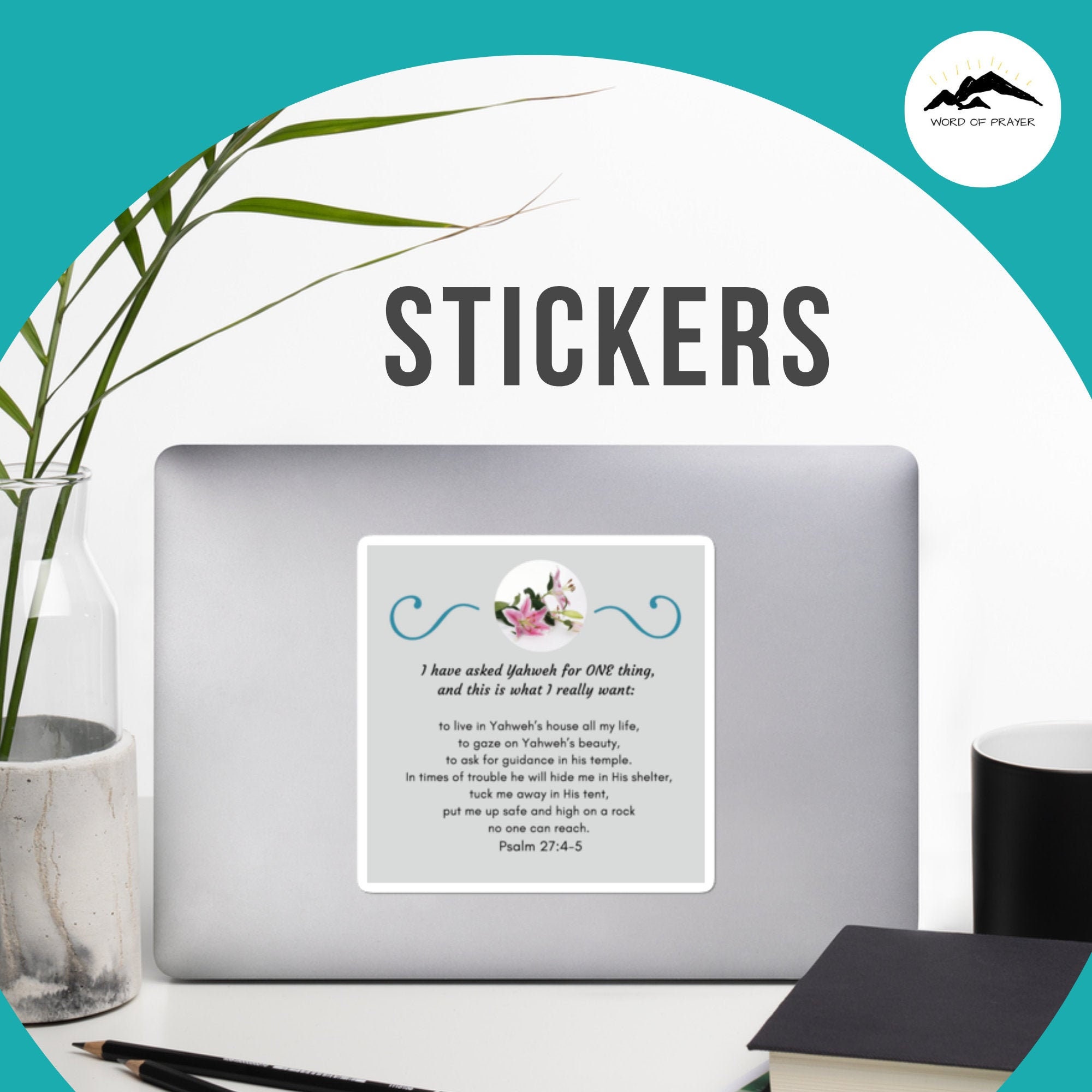 Bible Verse Sticker | Psalm 27:4-5 | Scripture Stickers | Psalm Sticker ...