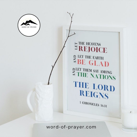 Bible Verse Digital Download 1 Chronicles 16:31 - Etsy