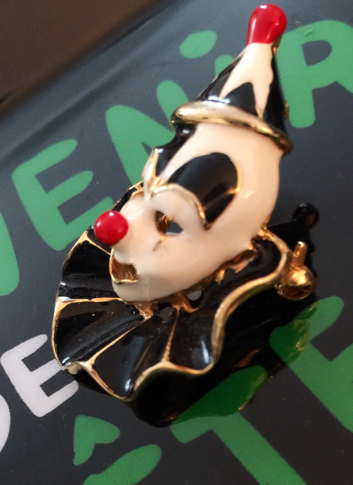 Vintage Clown Brooch French Pierrot Enameled Dimensional - Etsy