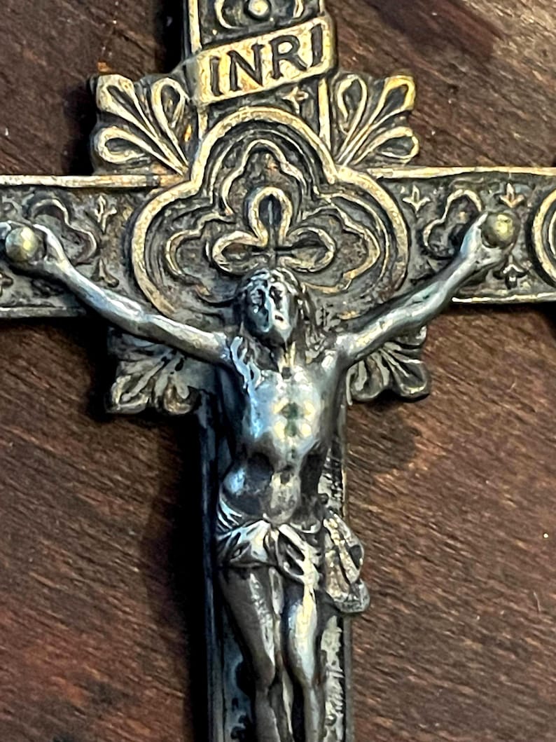 Antique French Crucifix, Silver, Ornate - Etsy