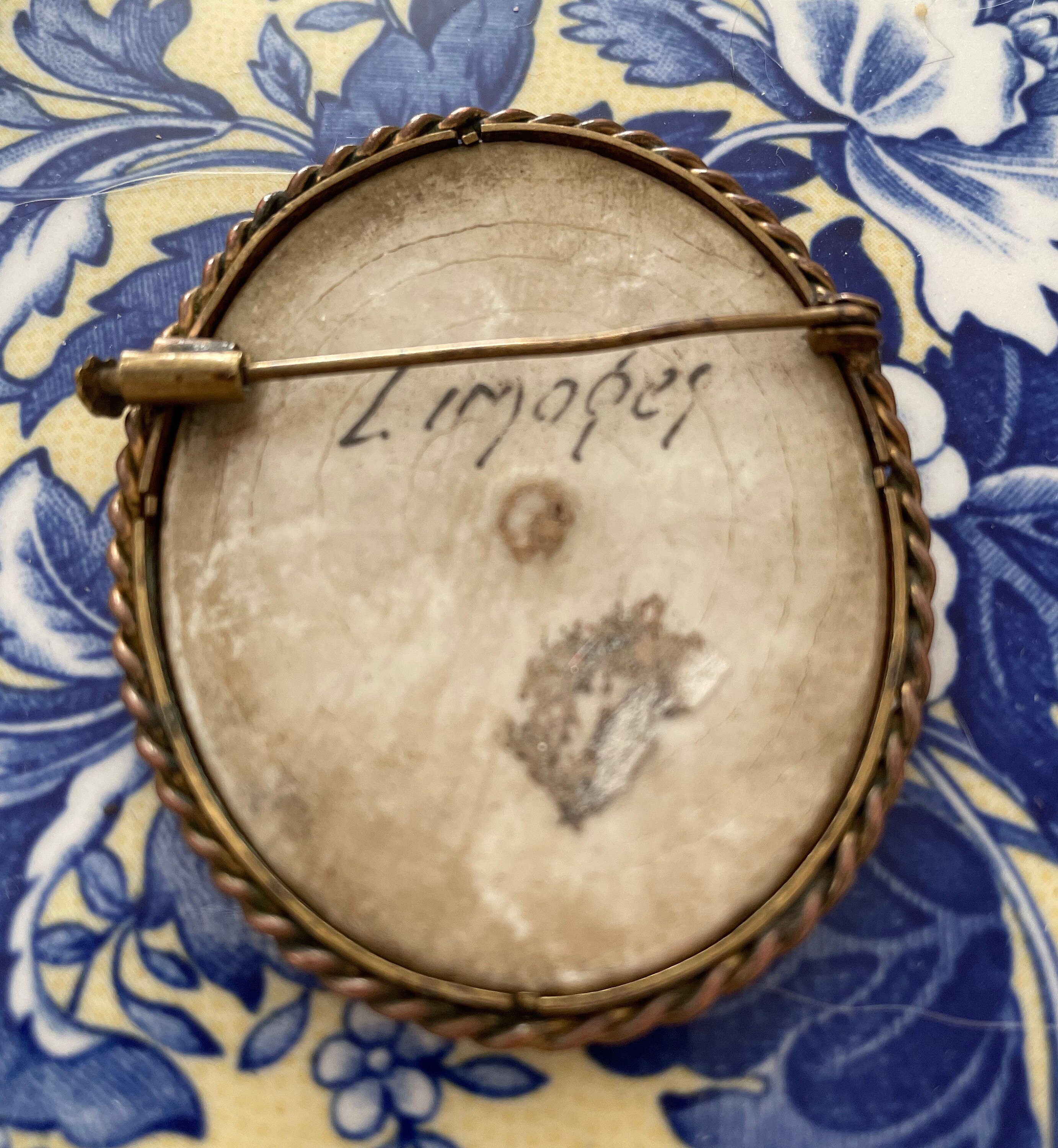 Antique French Brooch, Limoges Porcelain, Enameled Flowers - Etsy