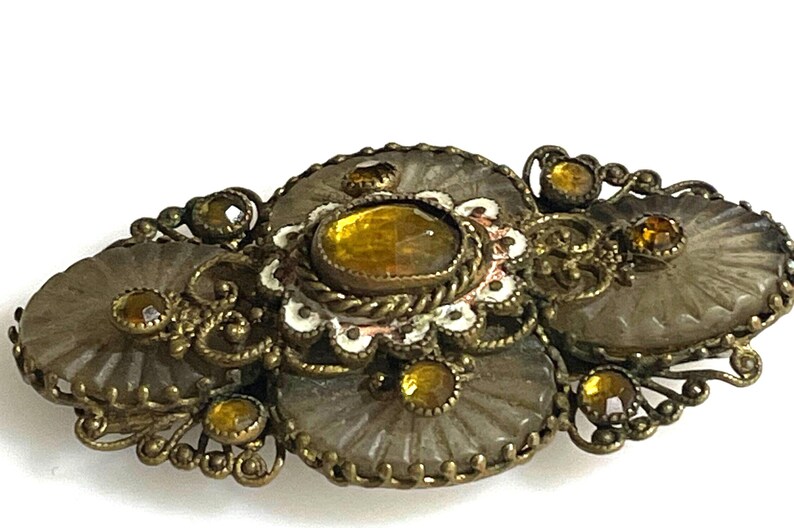 Antique Neiger Brooch, Camphor Glass, Crystals - Etsy