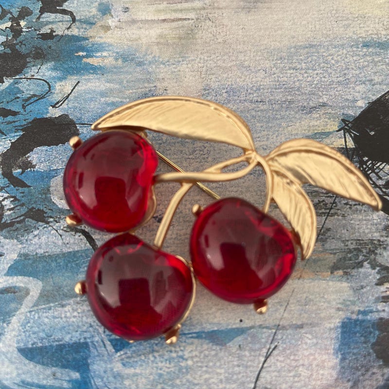 Cherry Brooch - Etsy