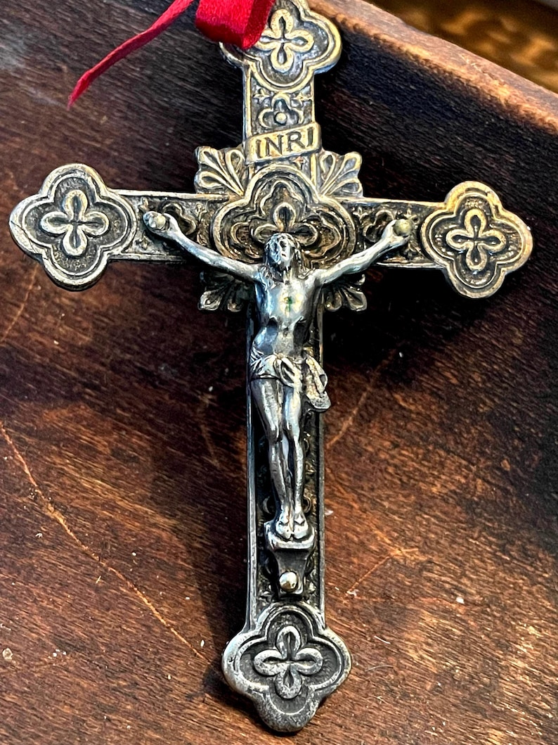 Antique French Crucifix, Silver, Ornate - Etsy