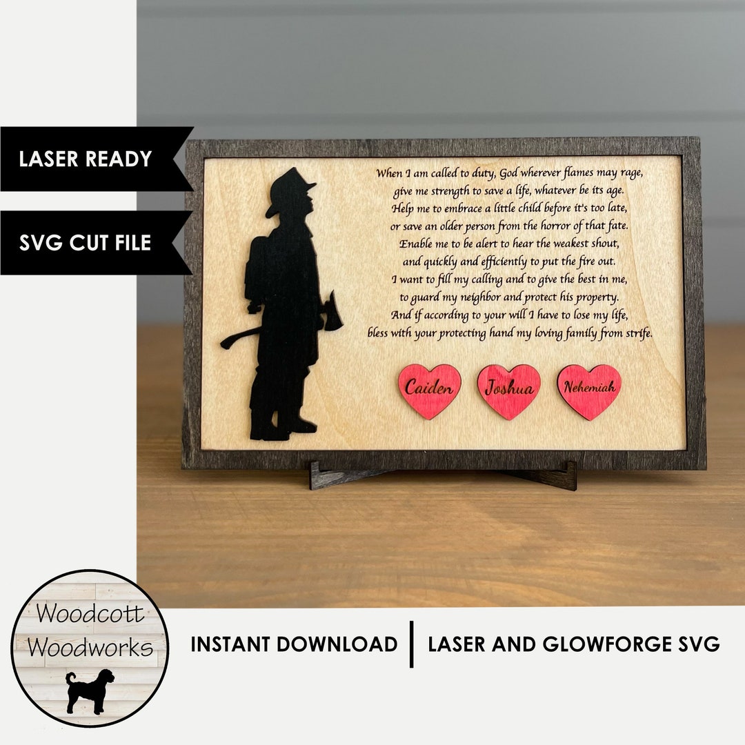 Firefighter Fireman Fireman's Prayer Personalized Custom Father's Day ...