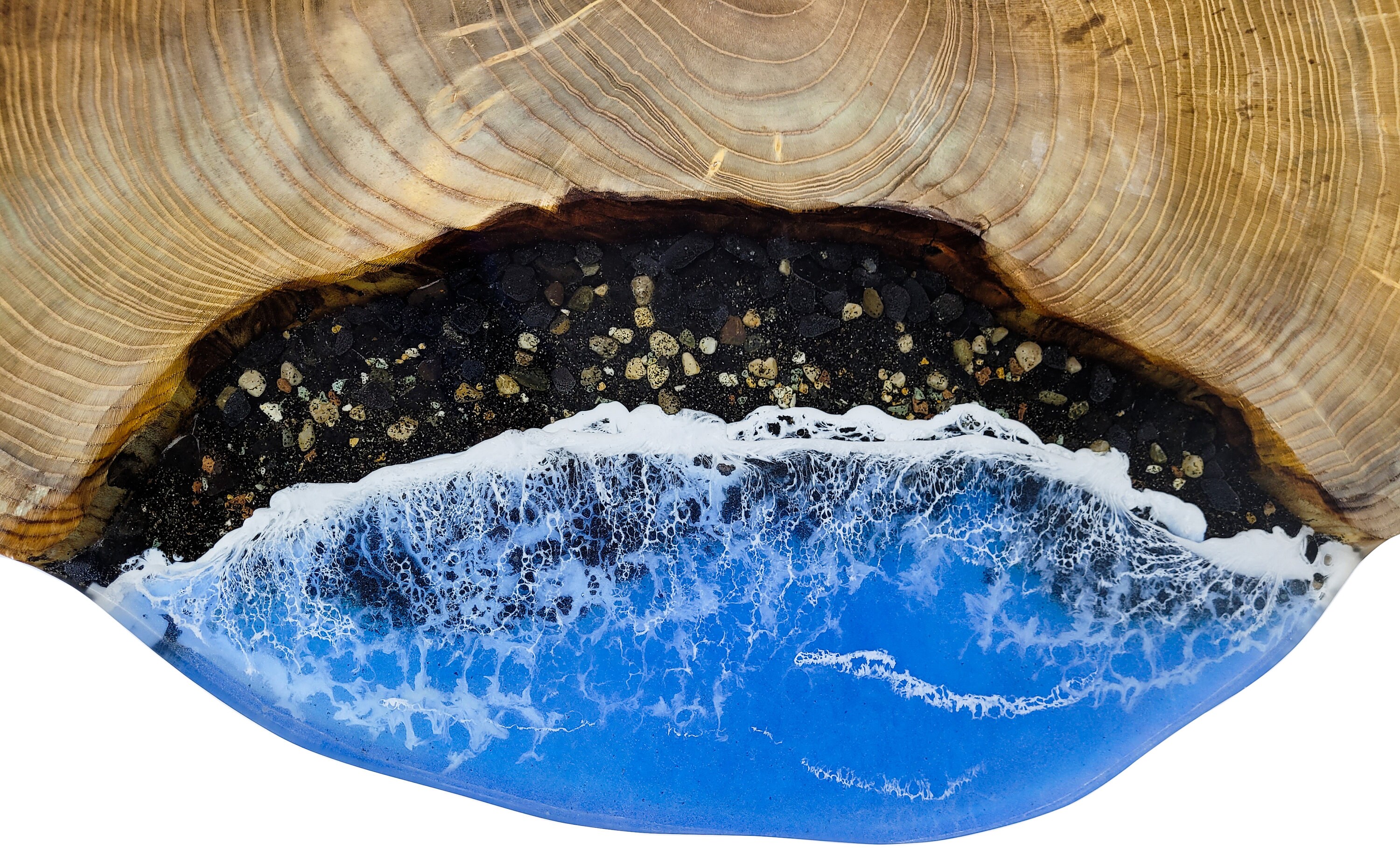 Resin Live Edge Large Wood Coffee Tableresin Ocean Waves Home - Etsy