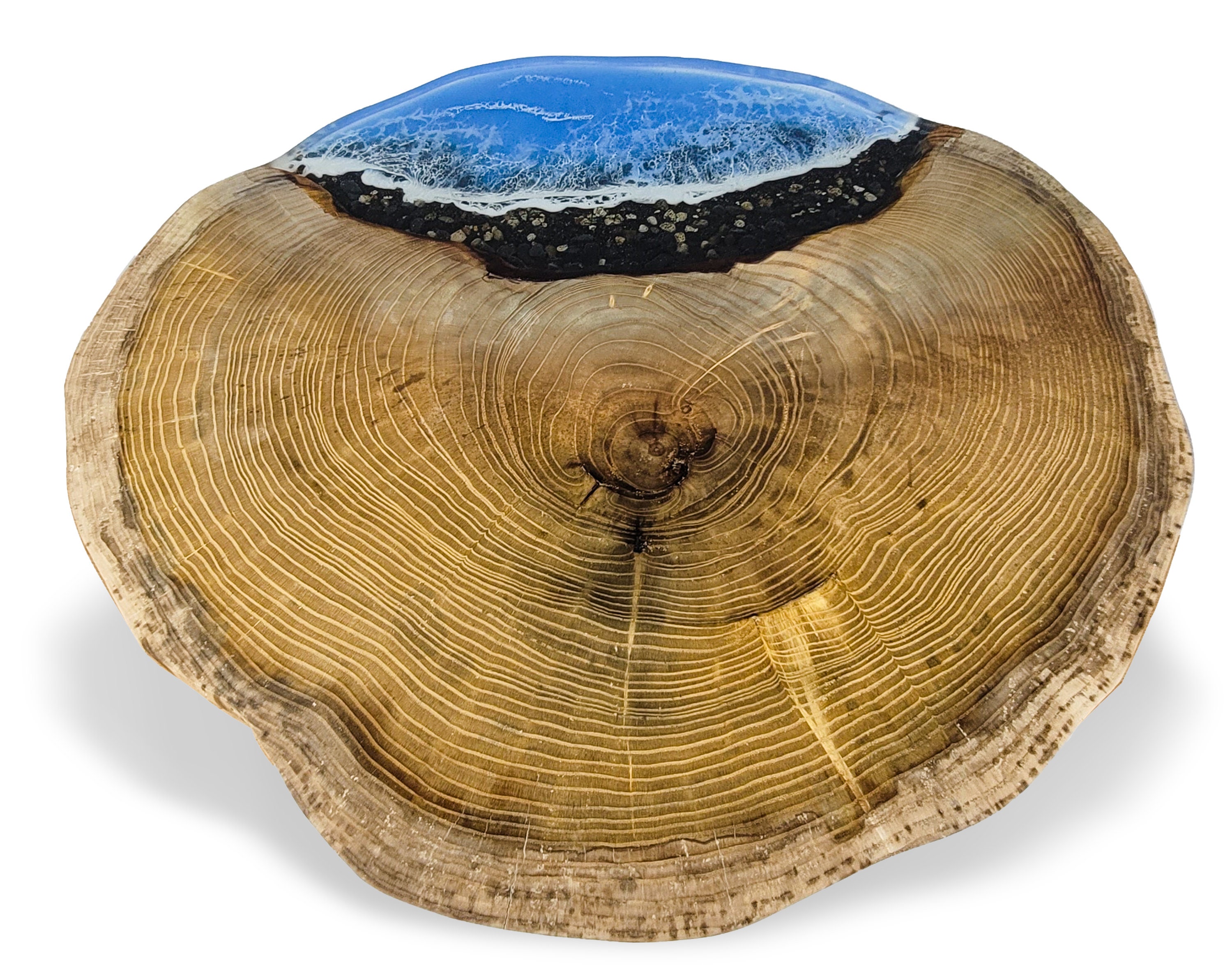 Resin Live Edge Large Wood Coffee Tableresin Ocean Waves Home - Etsy
