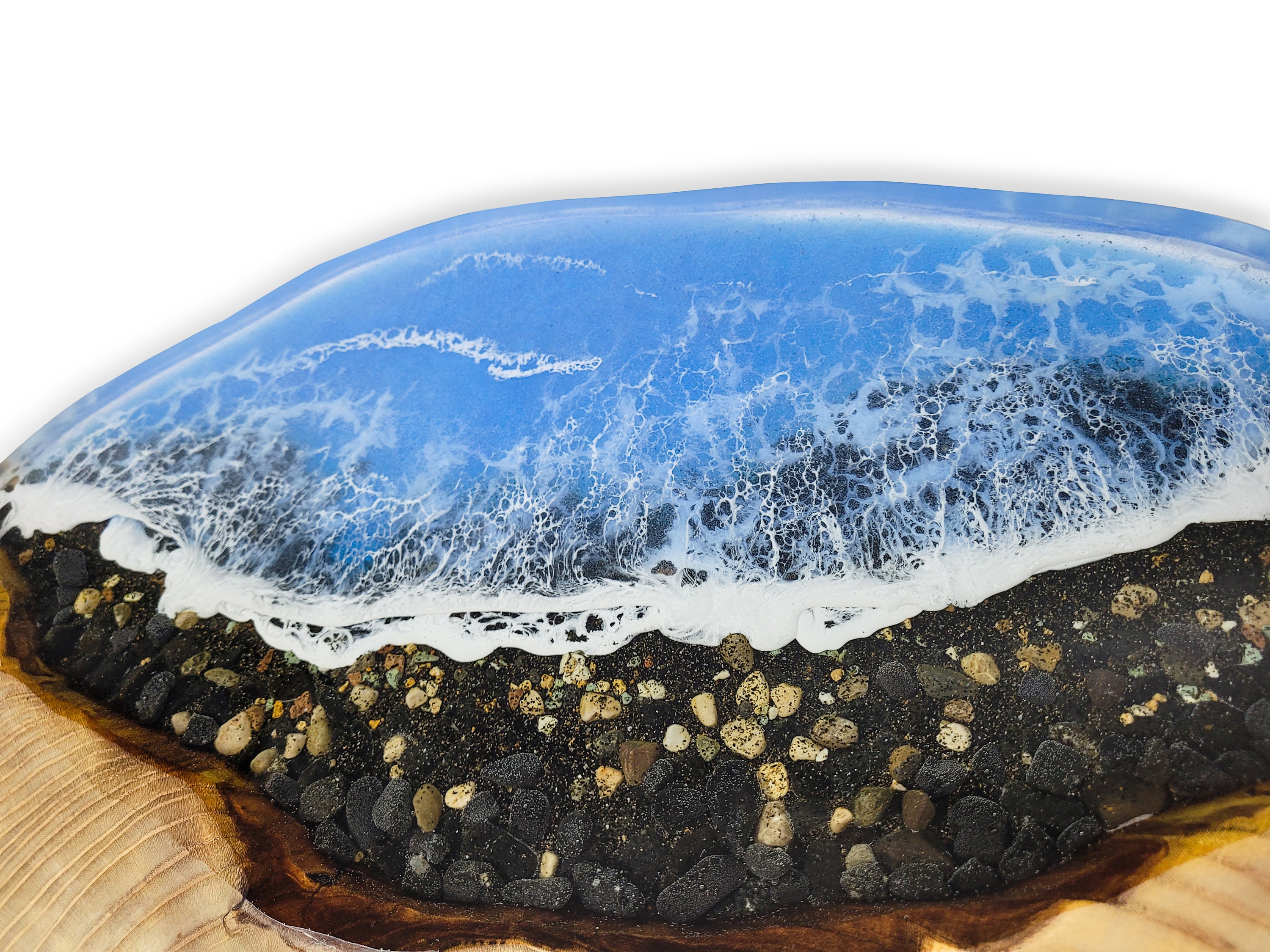 Resin Live Edge Large Wood Coffee Tableresin Ocean Waves Home - Etsy