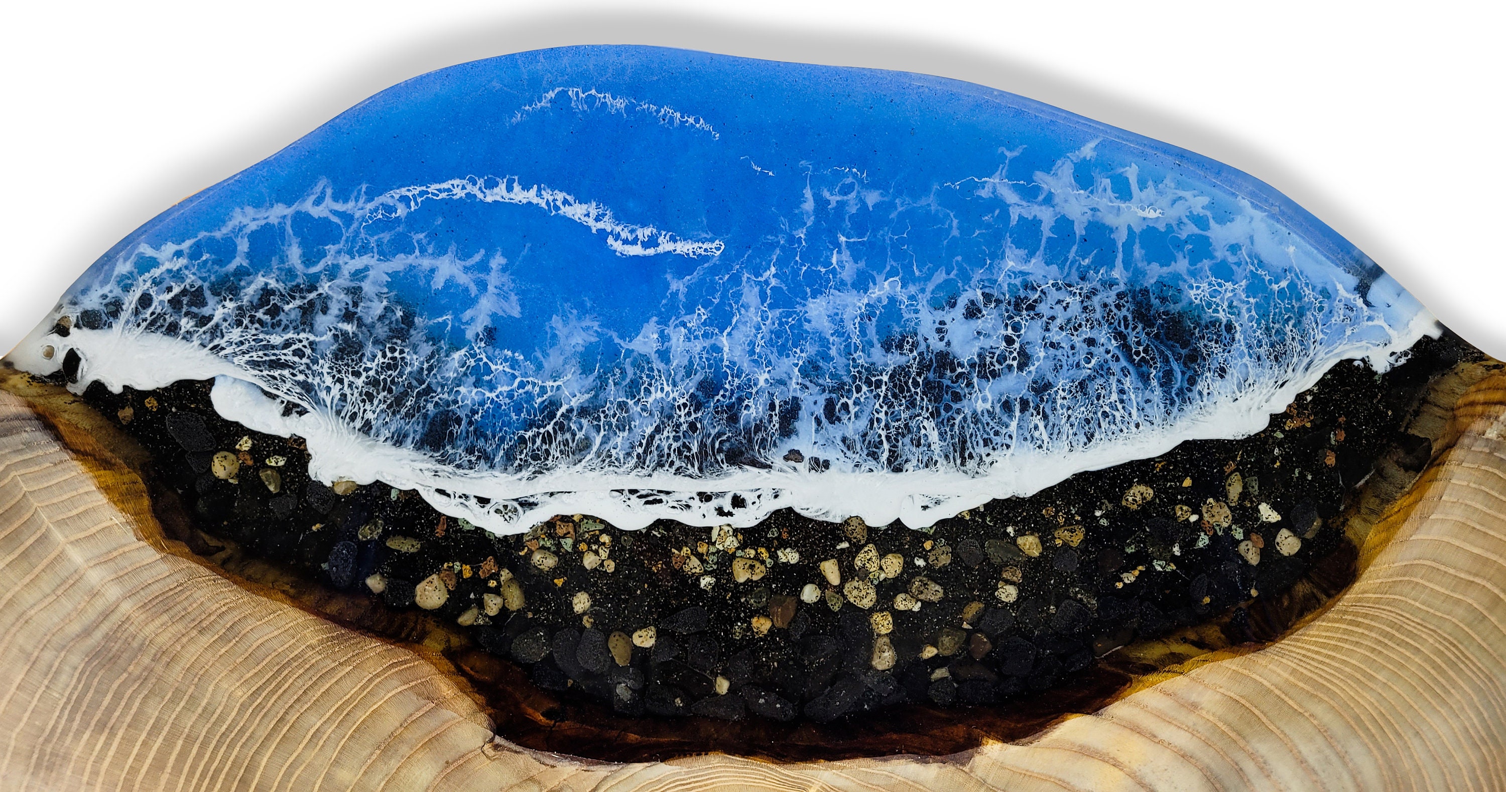 Resin Live Edge Large Wood Coffee Tableresin Ocean Waves Home - Etsy