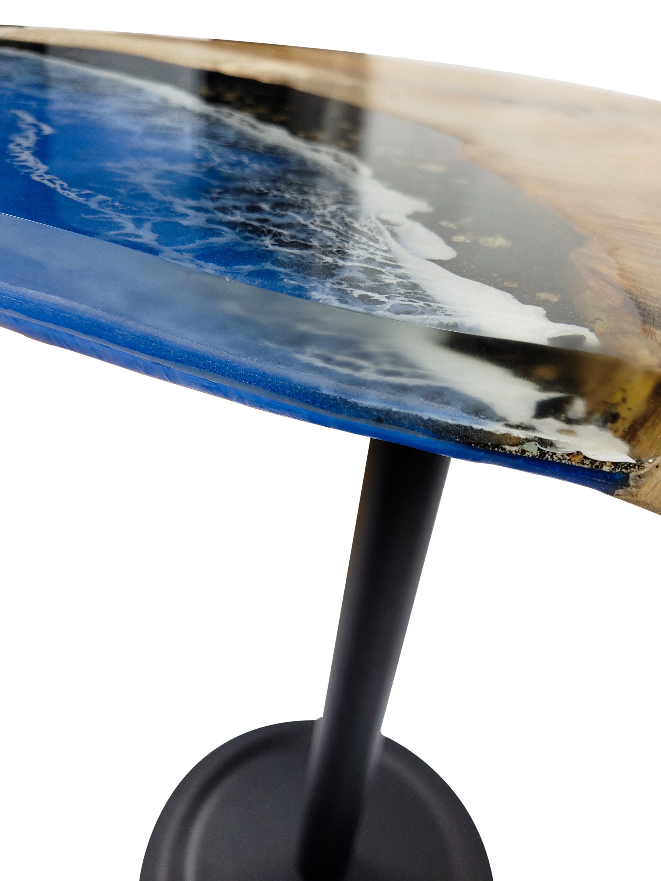 Resin Live Edge Large Wood Coffee Tableresin Ocean Waves Home - Etsy