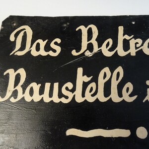 Construction Site Sign Occupation Zone German French Metal - Etsy