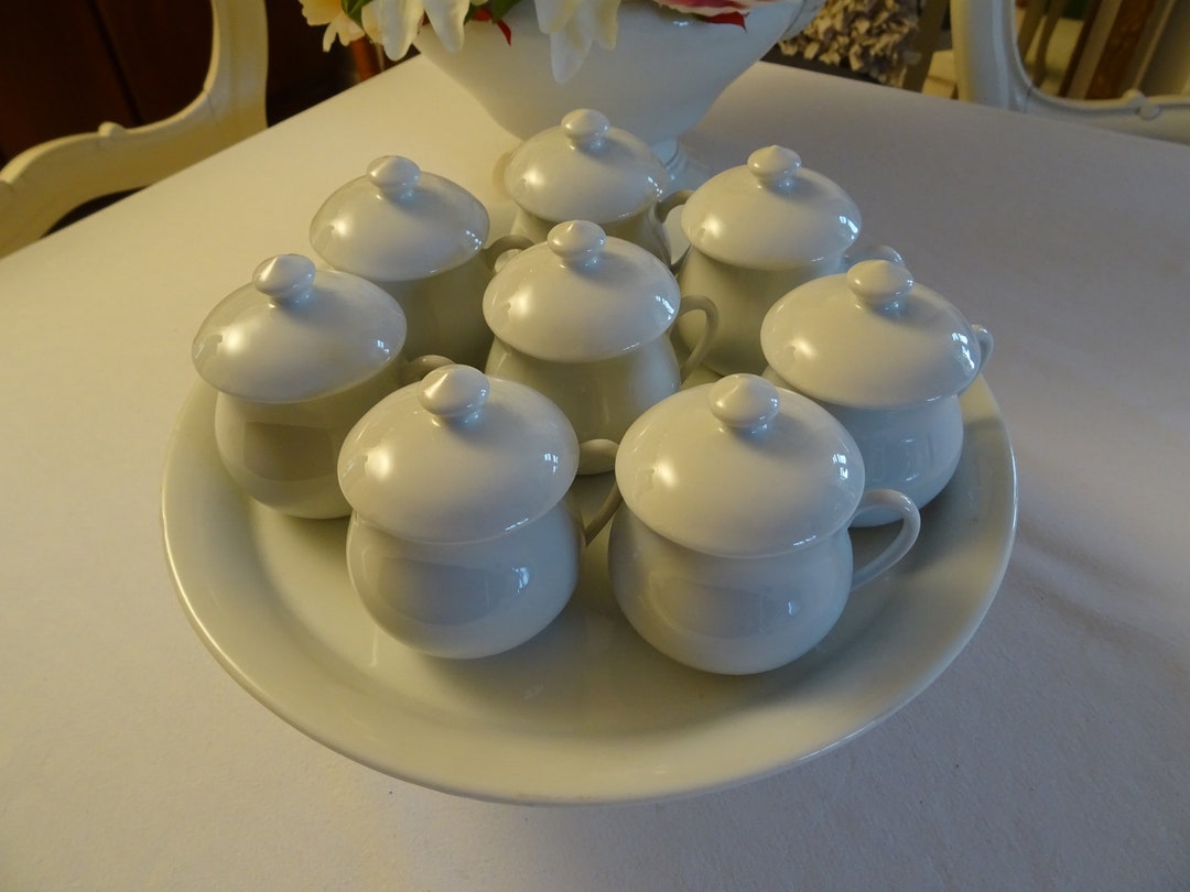 Creampots Serving Plate Porcelain Collector Rare France Apilco Porcelaine a Feu Cream Pot - Etsy