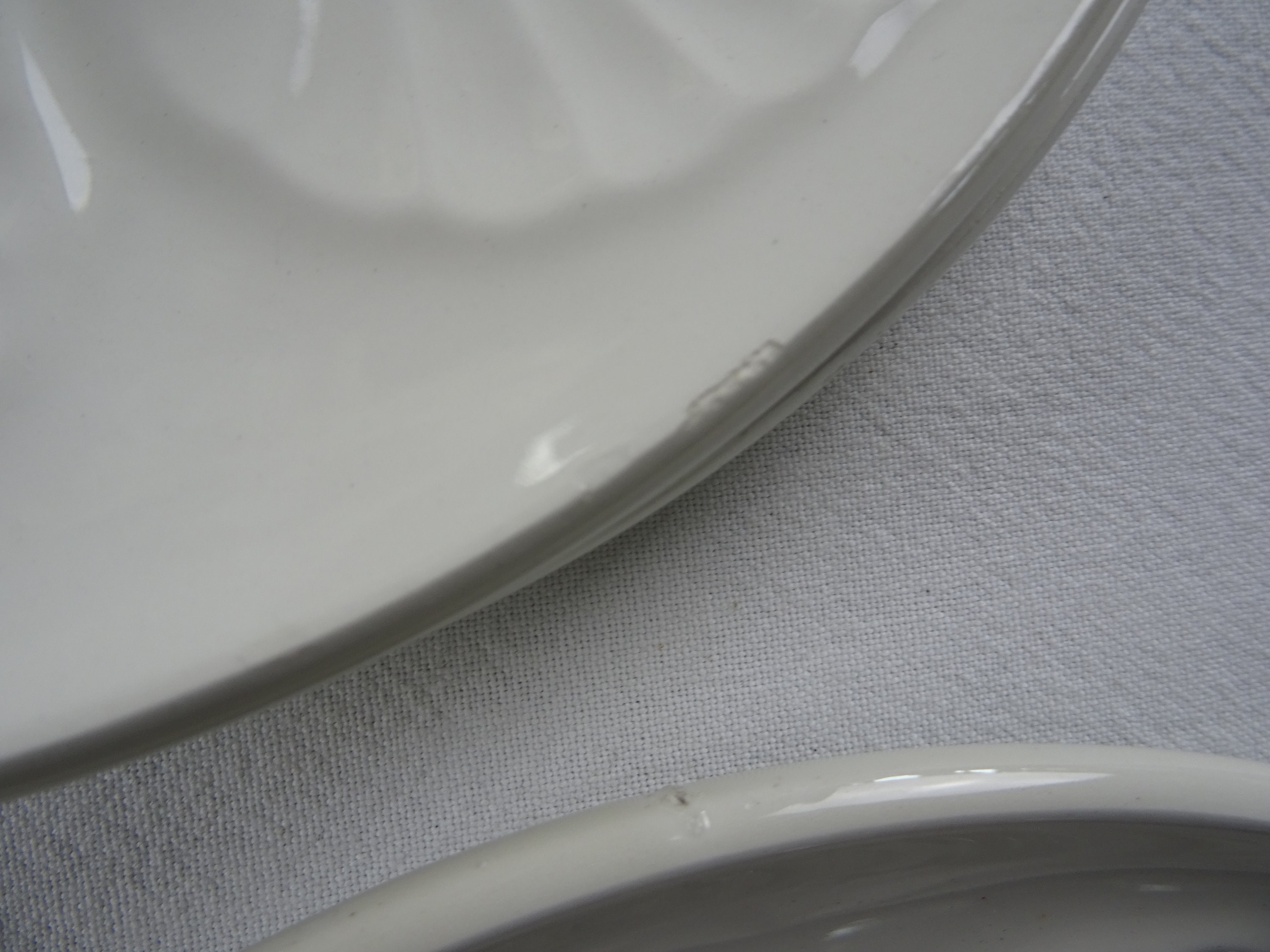 Set of 6 Shell Plates White Oyster Plates Longchamp Stoneware Top ...