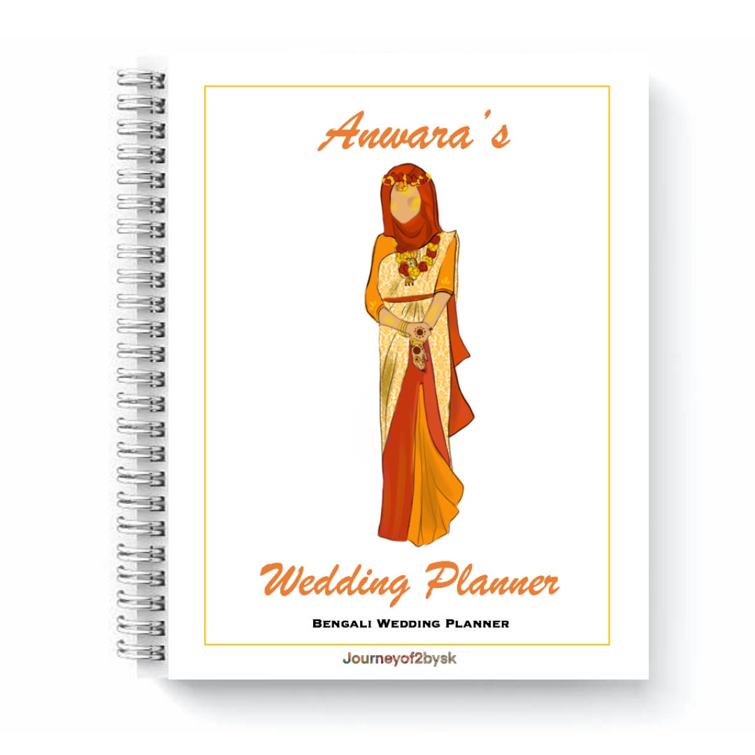 Personalized BENGALI Muslim Wedding Planner Hijab Asian - Etsy