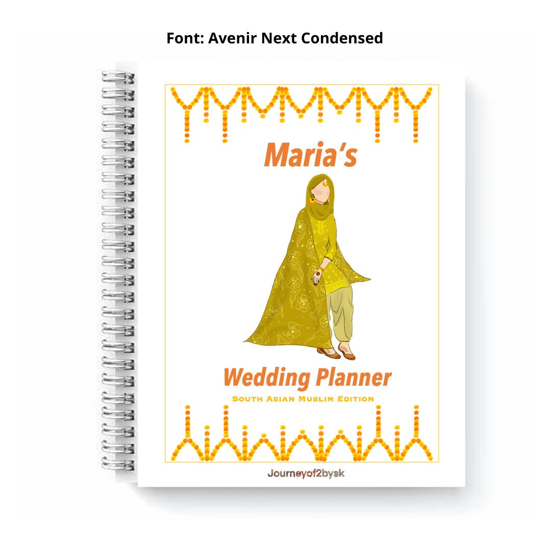 Personalized Muslim Wedding Planner, Orange Hijab Pakistani, Indian ...
