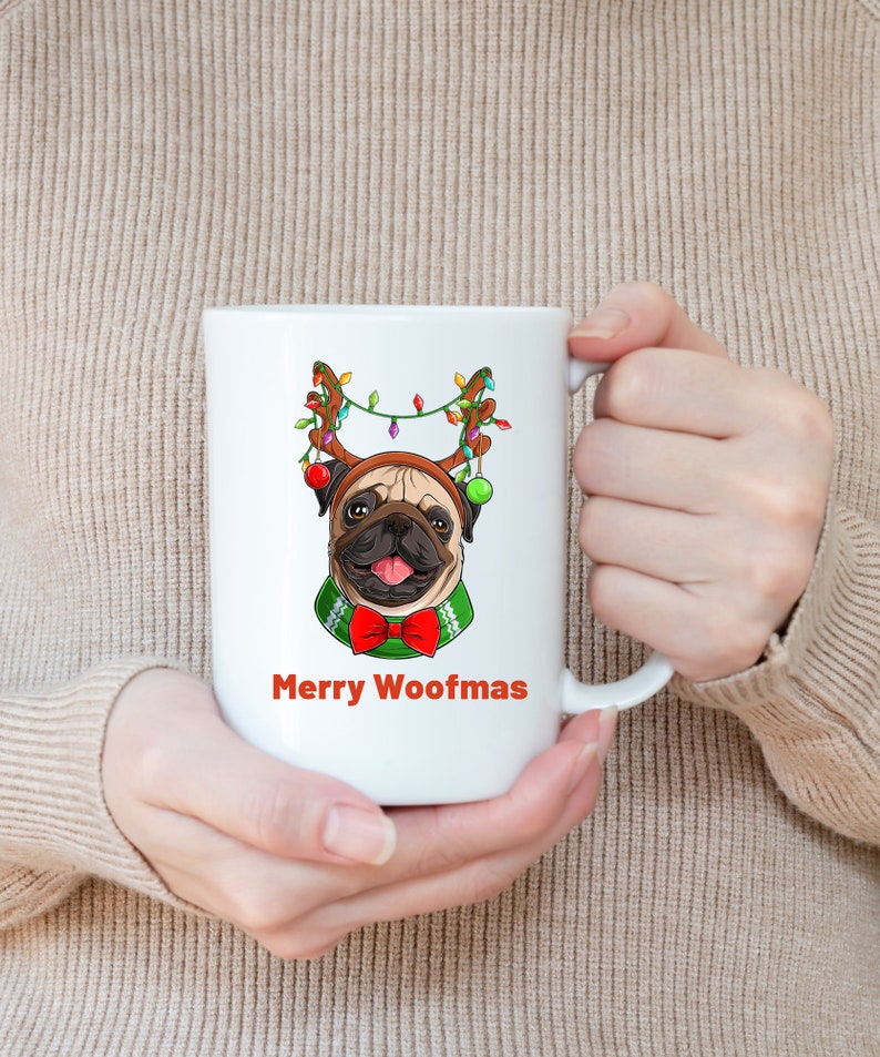 Merry Woofmas PNG Dog Christmas PNG Cute Pug PNG Digital Download. - Etsy