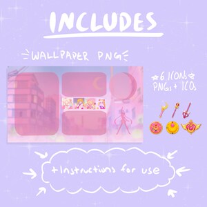 Sailor Moon Computer Wallpaper Organizer Pack With Custom Icons - Etsy