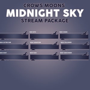 Crows Moon Stream Overlay Set for Twitch, Static Panels, Overlay ...