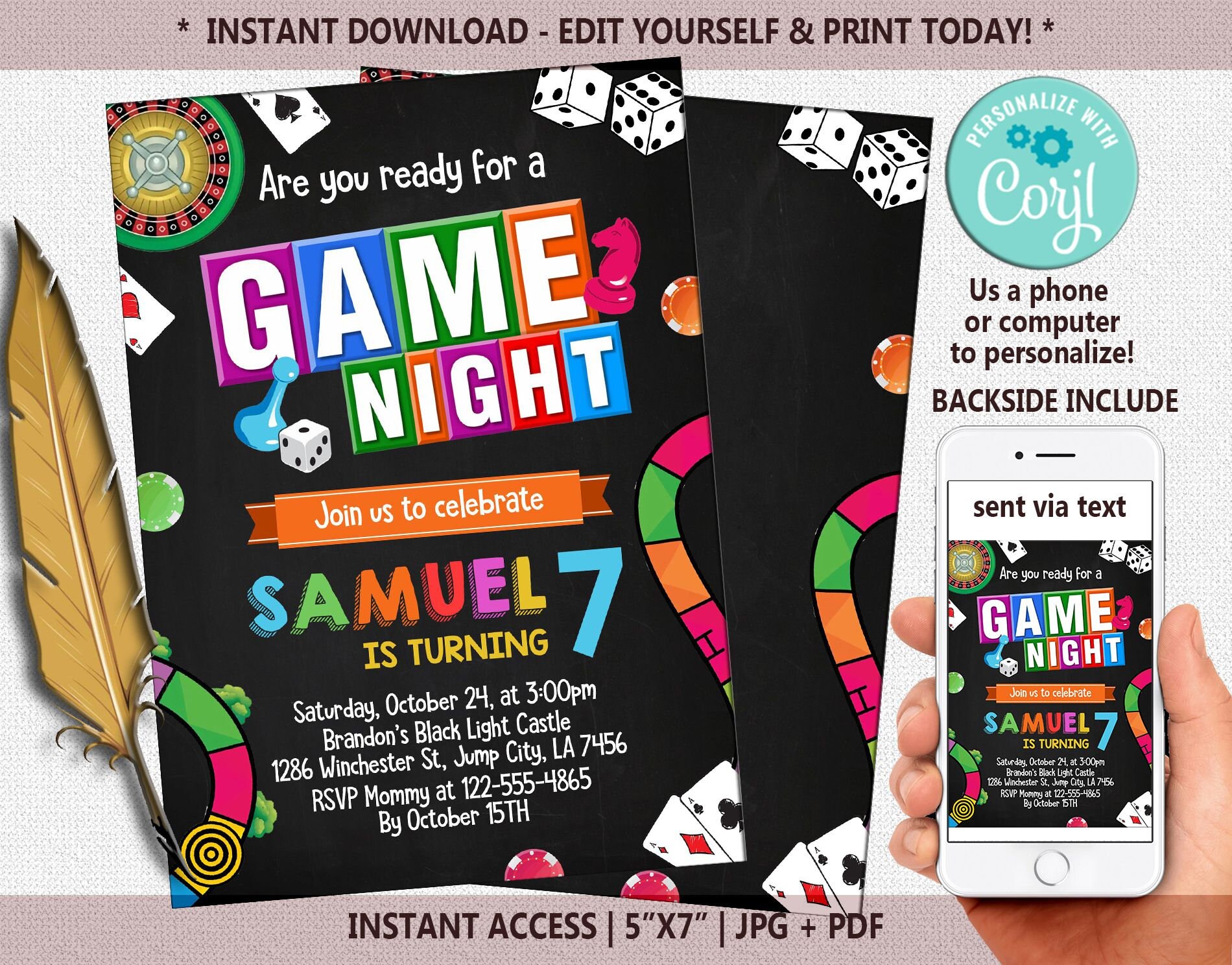 Board Game Themed Invitations