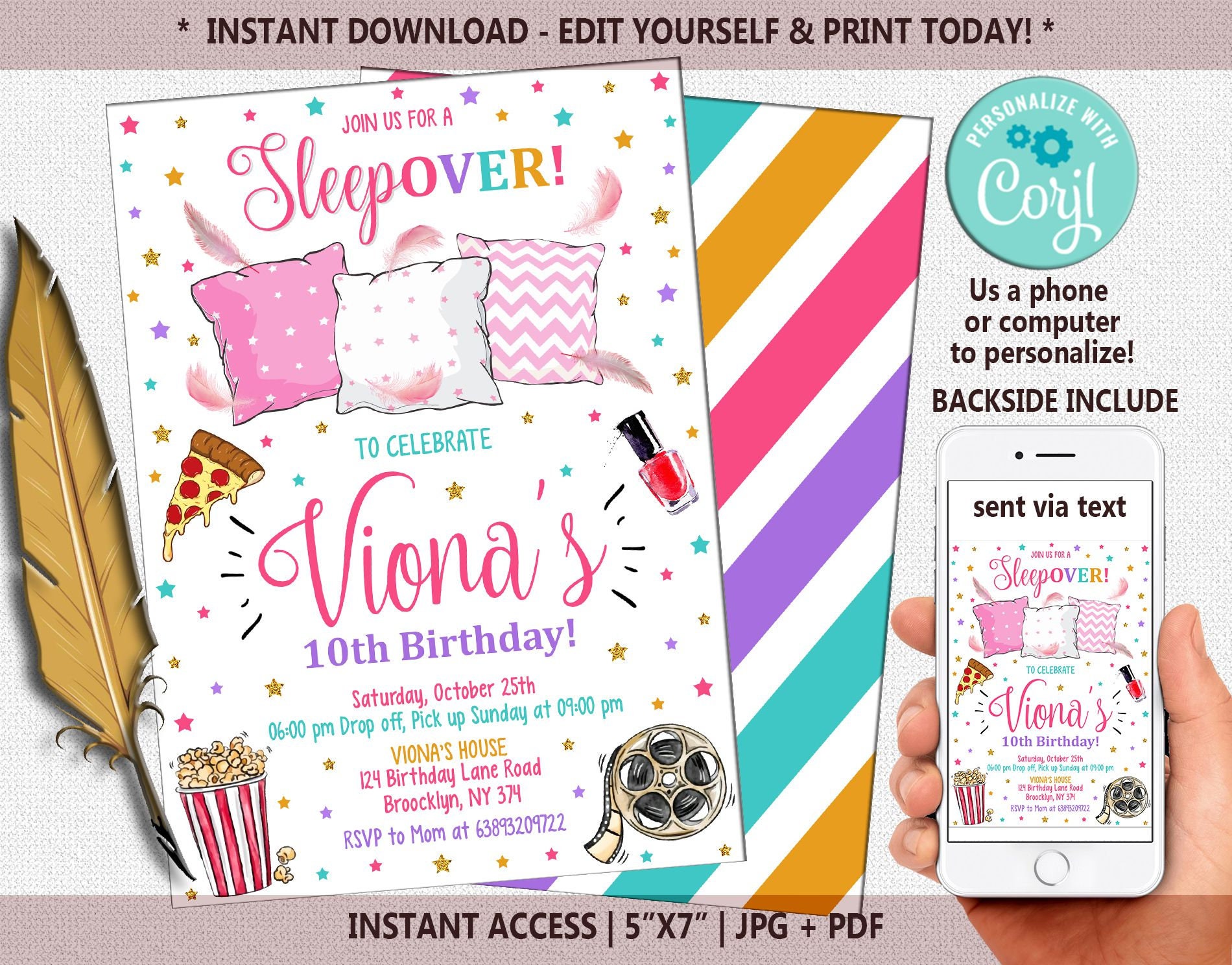 Slumber Party Invitations Templates Free