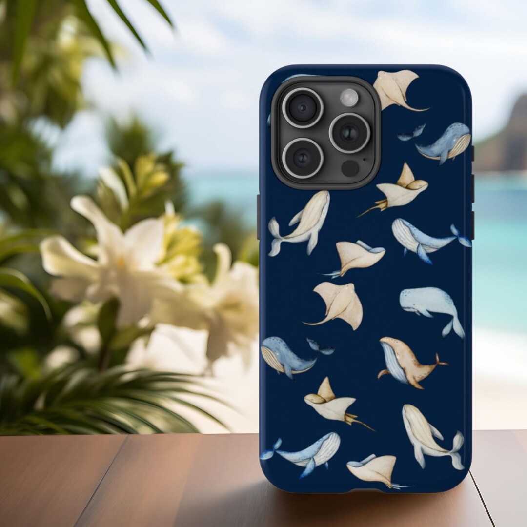 Ocean Wildlife Phone Case, Stingray and Whale (fits Iphone, Samsung ...