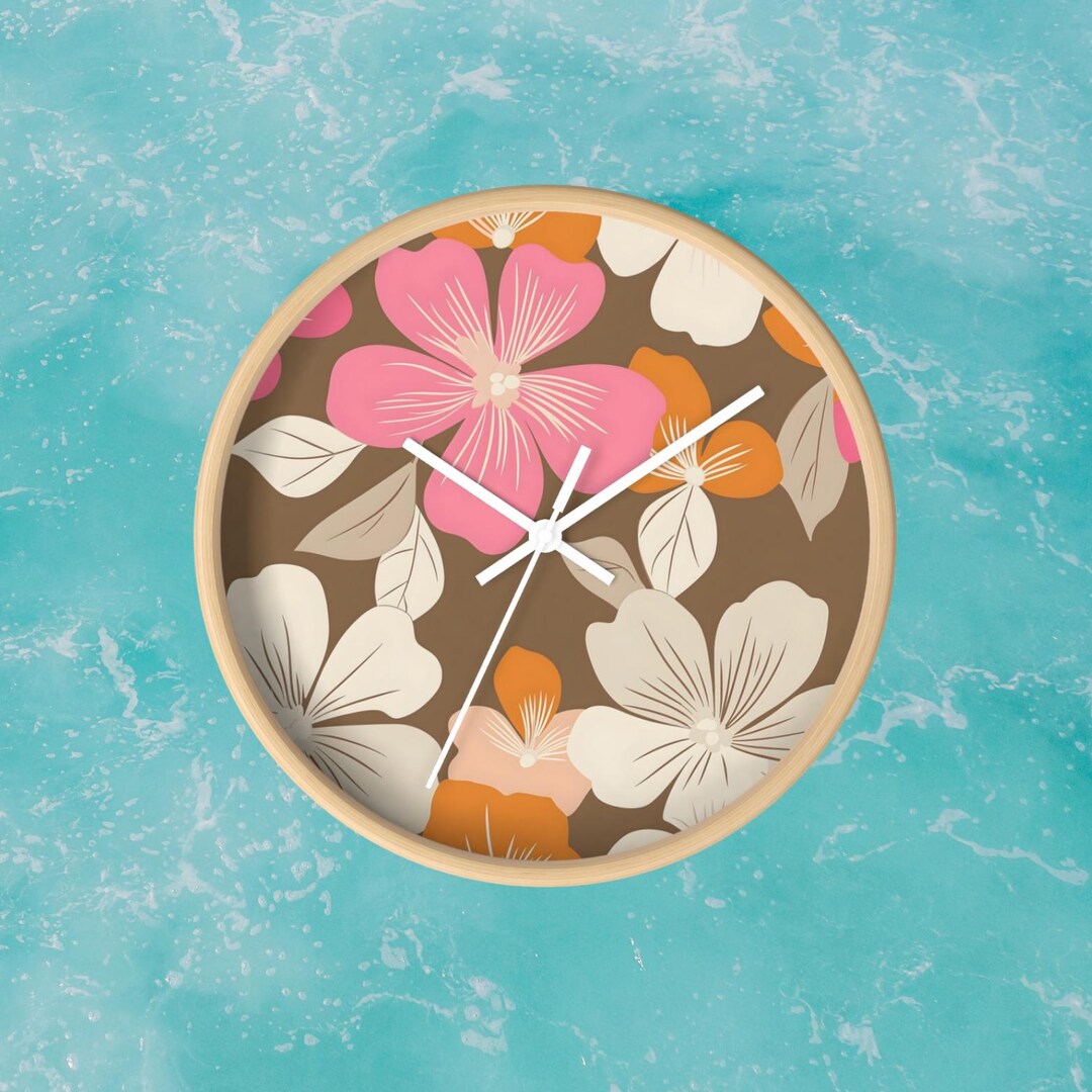 Hawaiian Floral Clock: Island Style Wall Decor (made to Order) - Etsy UK