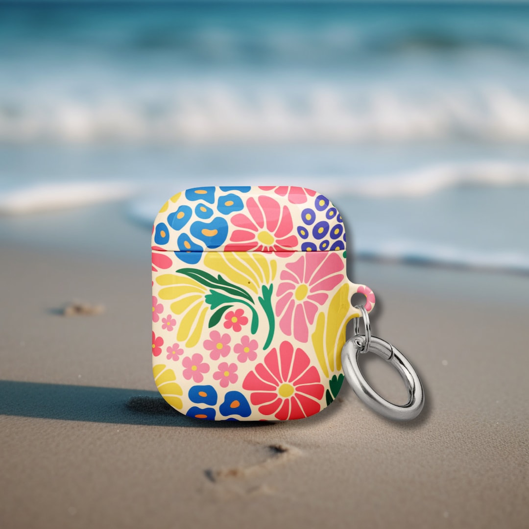 Floral AirPod Case Set - Keychain Included - for Airpods Gen1, Gen2 ...