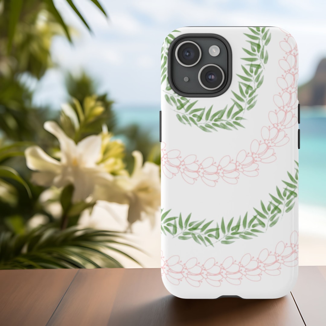 Hawaiian Flower Lei Tough Phone Case Pink Summer Flowers Coquette ...