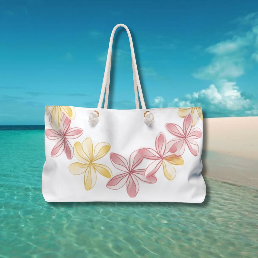 Weekender Bag, Flower Lei, Hawaiian Bag, Gift Idea, Weekend Bag, Floral ...