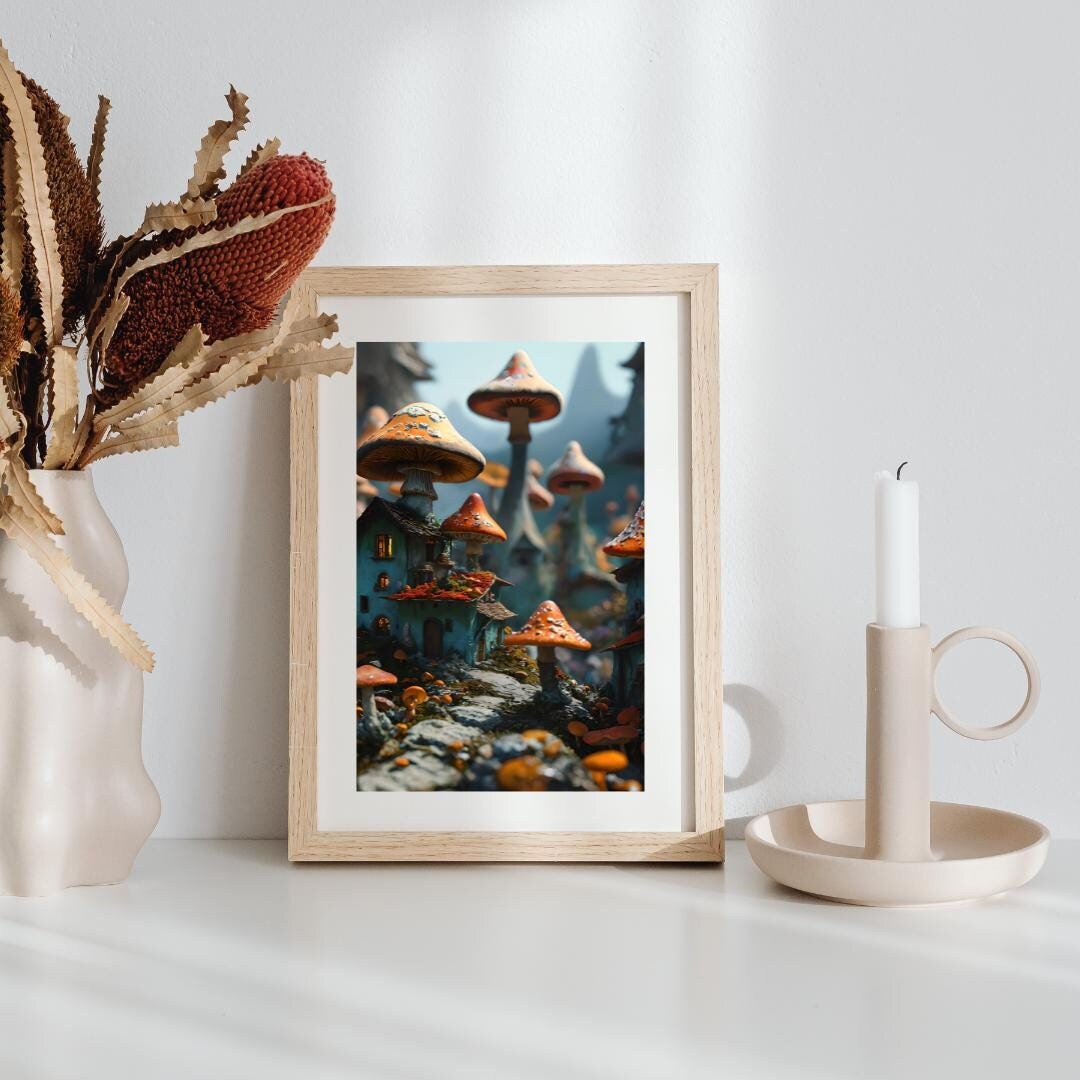 Mushroom Print, Woodland Wall Decor, Fungi Decor, Botanical Wall Decor ...