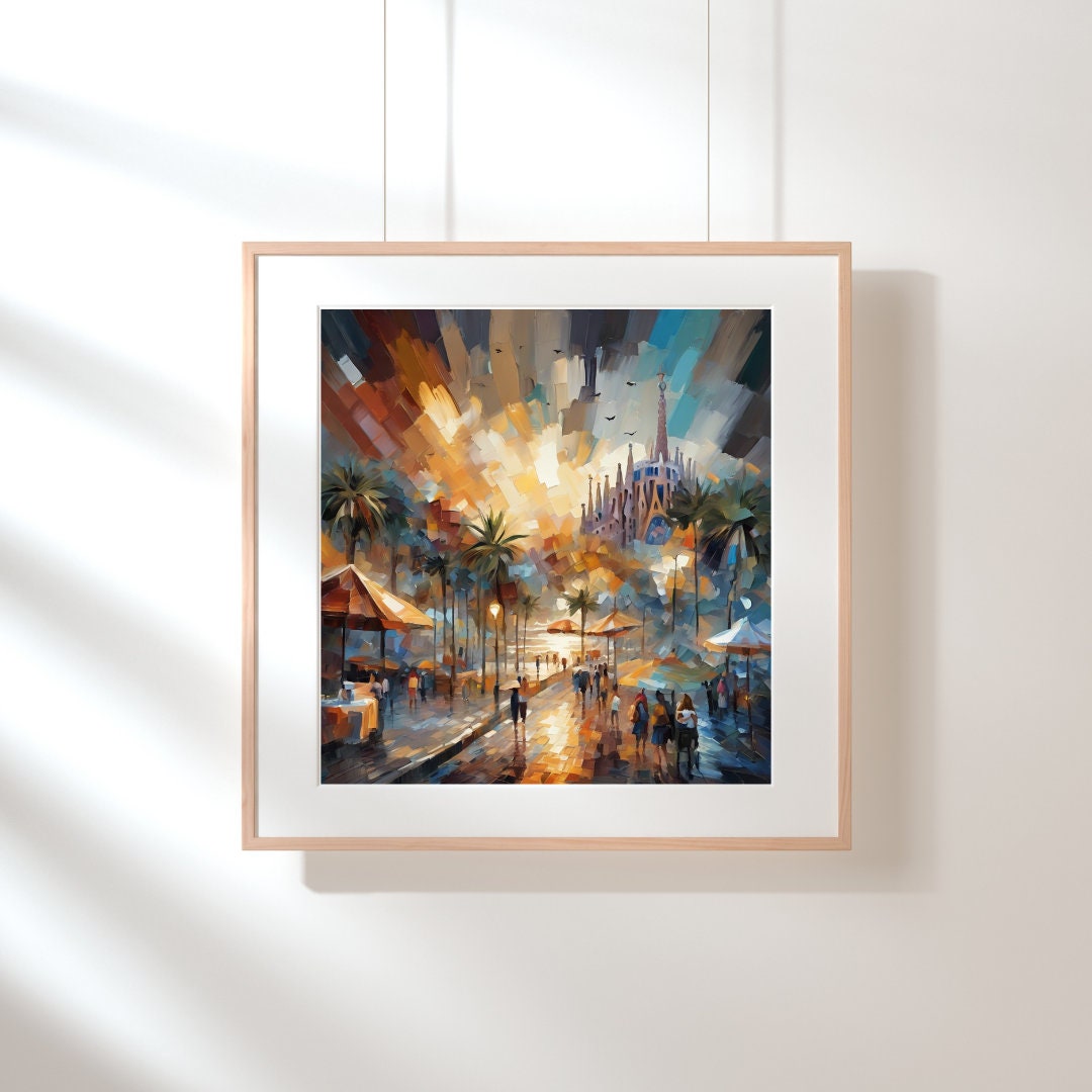 Abstract Impressionism Poster Colorful Energetic Brush Strokes Art ...