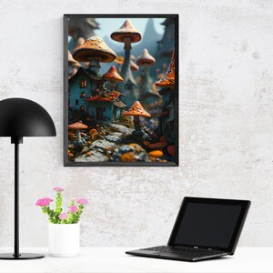 Mushroom Print, Woodland Wall Decor, Fungi Decor, Botanical Wall Decor ...