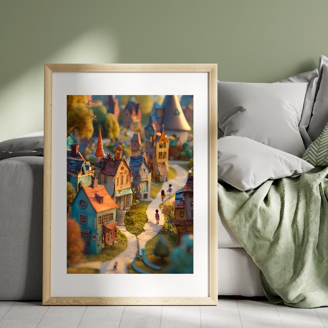 Miniature Village Poster, Fairy Clipart, Whimsical Fairy Villages ...