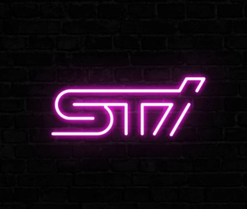 STI neon sign Auto neon light sign Race Led neon sign Neon | Etsy