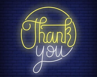Thank You Neon Light - Etsy