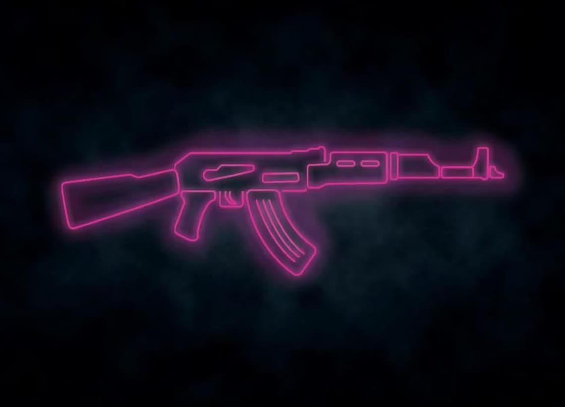 AK neon sign Rifle Neon light sign AK-47 neon sign Neon | Etsy