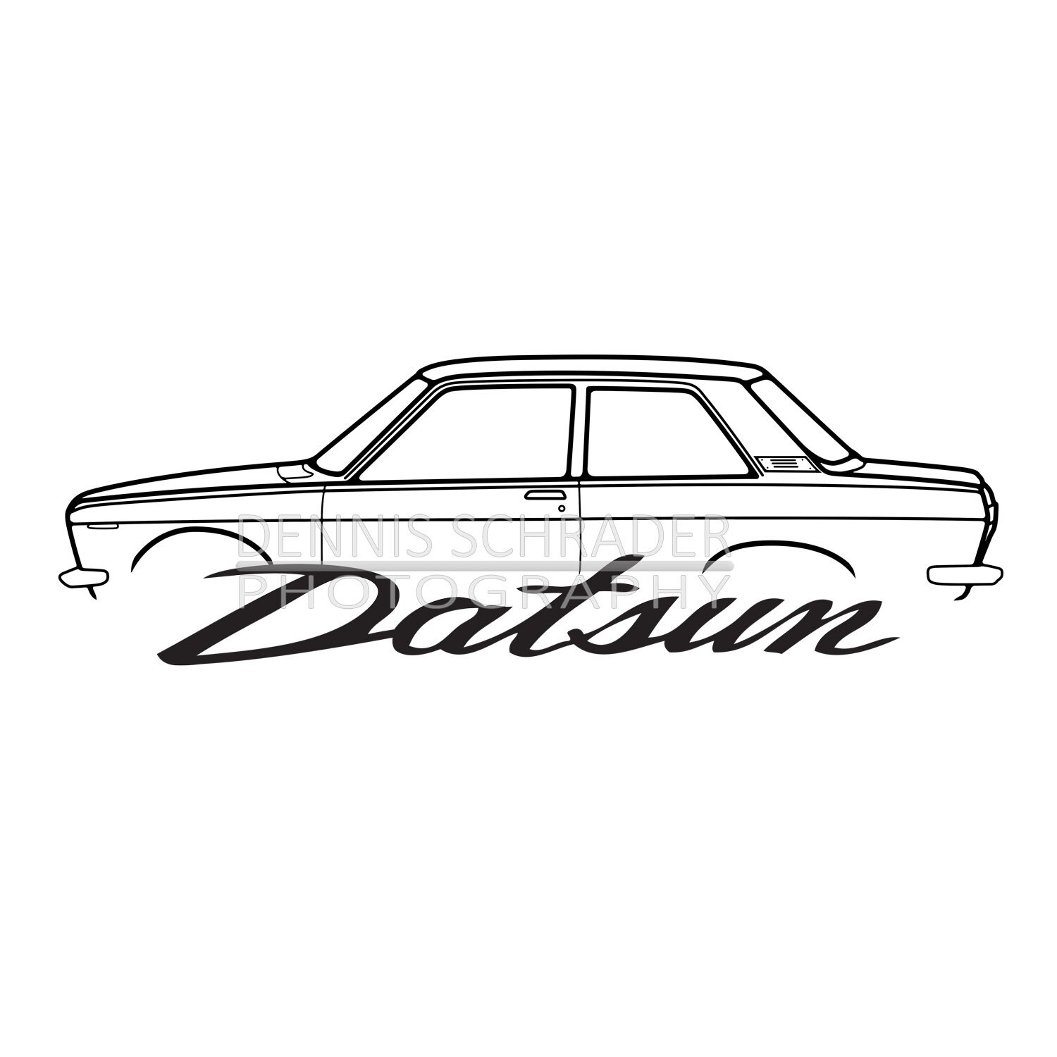 Car svg eps png jpg Datsun 510 svg Illustration Car Datsun | Etsy