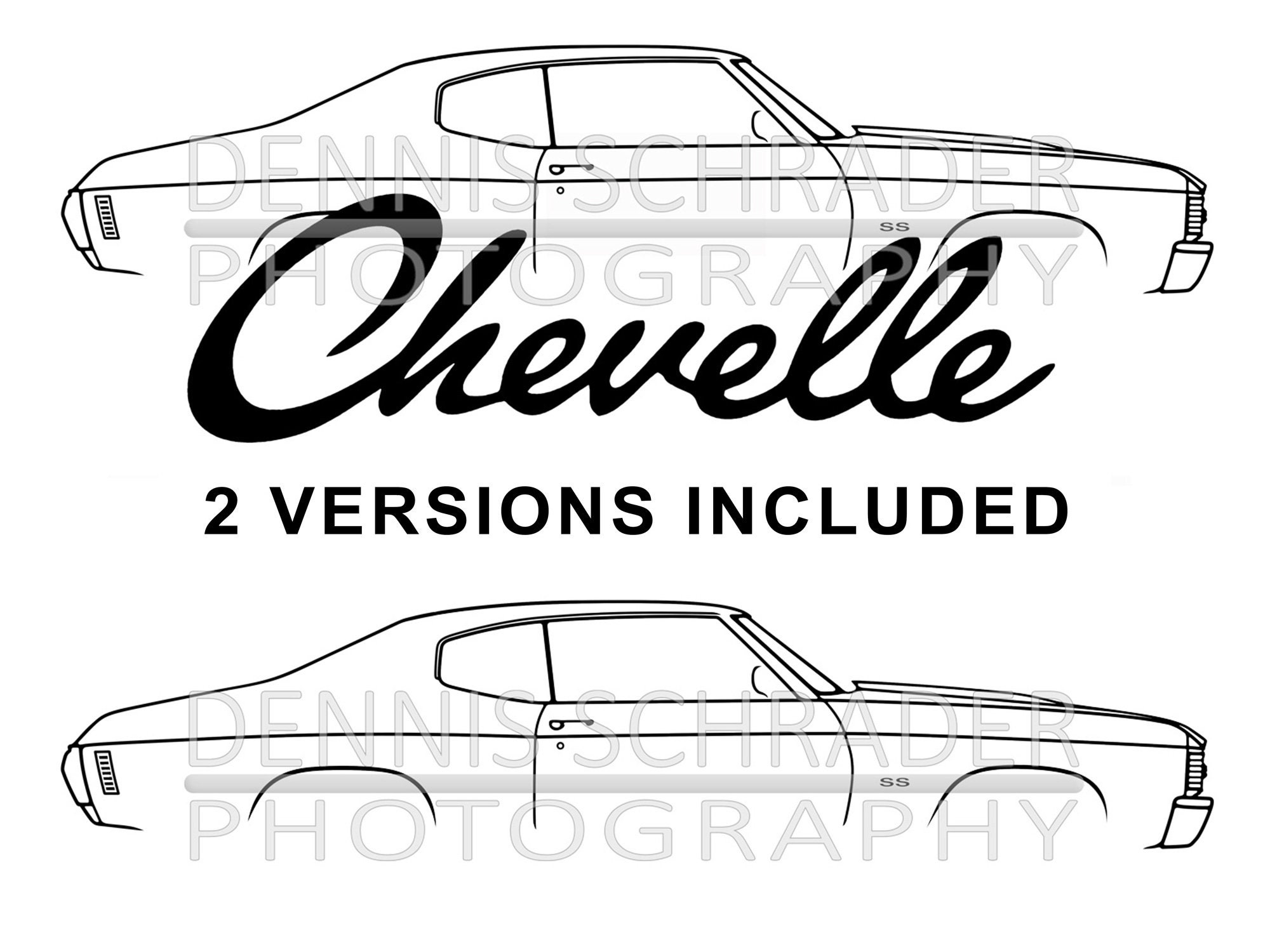 Car svg eps png jpg 72 Chevrolet Chevelle svg Illustration Car | Etsy