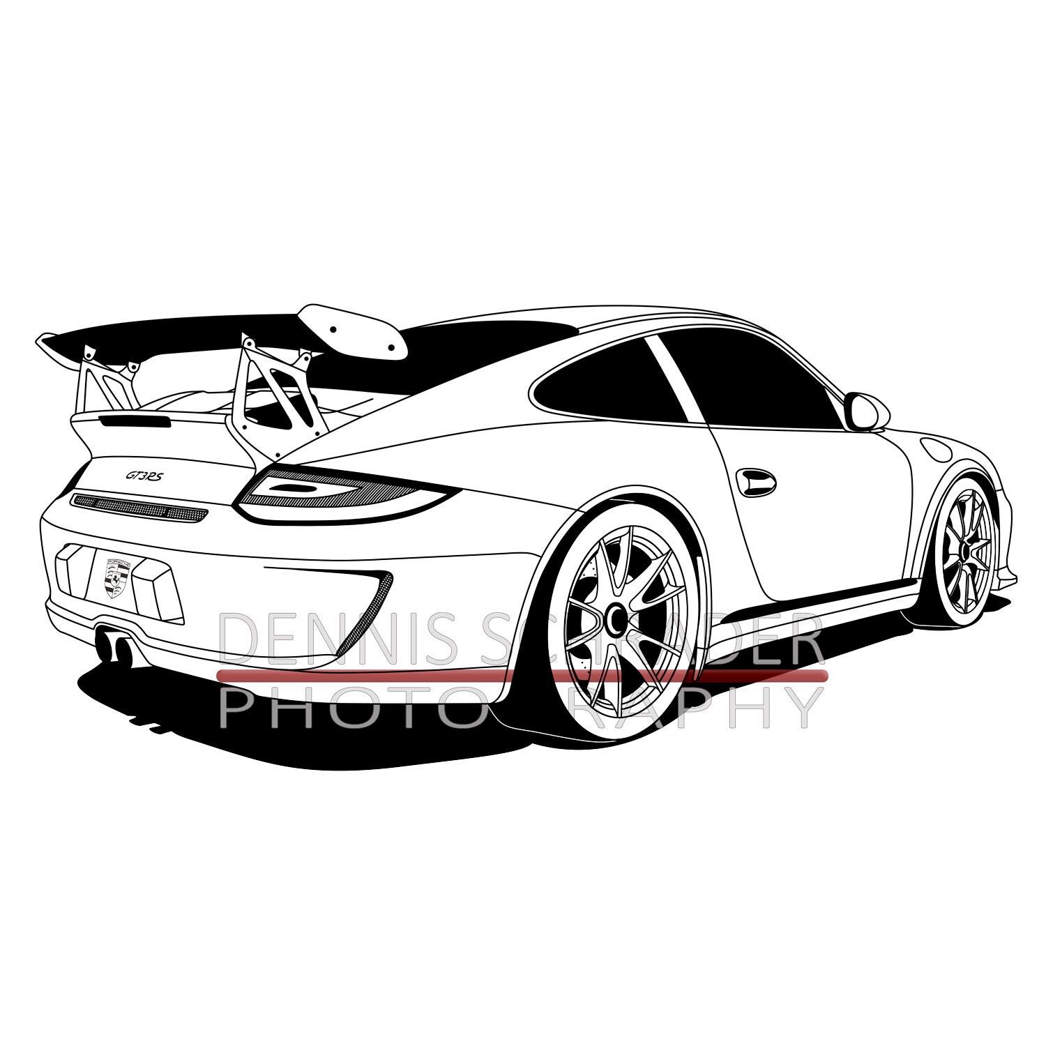Car svg eps png jpg Porsche 911 GT3 RS svg Ilustración Coche | Etsy