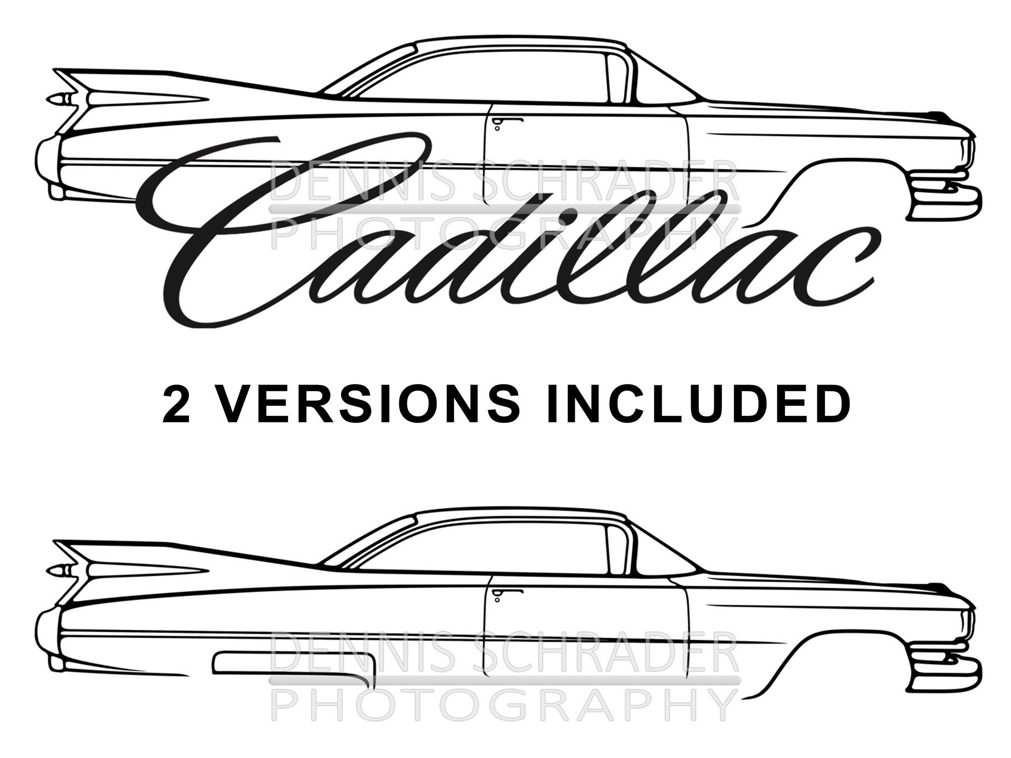 Car svg eps png jpg 1959 Cadillac Coupe Deville svg | Etsy