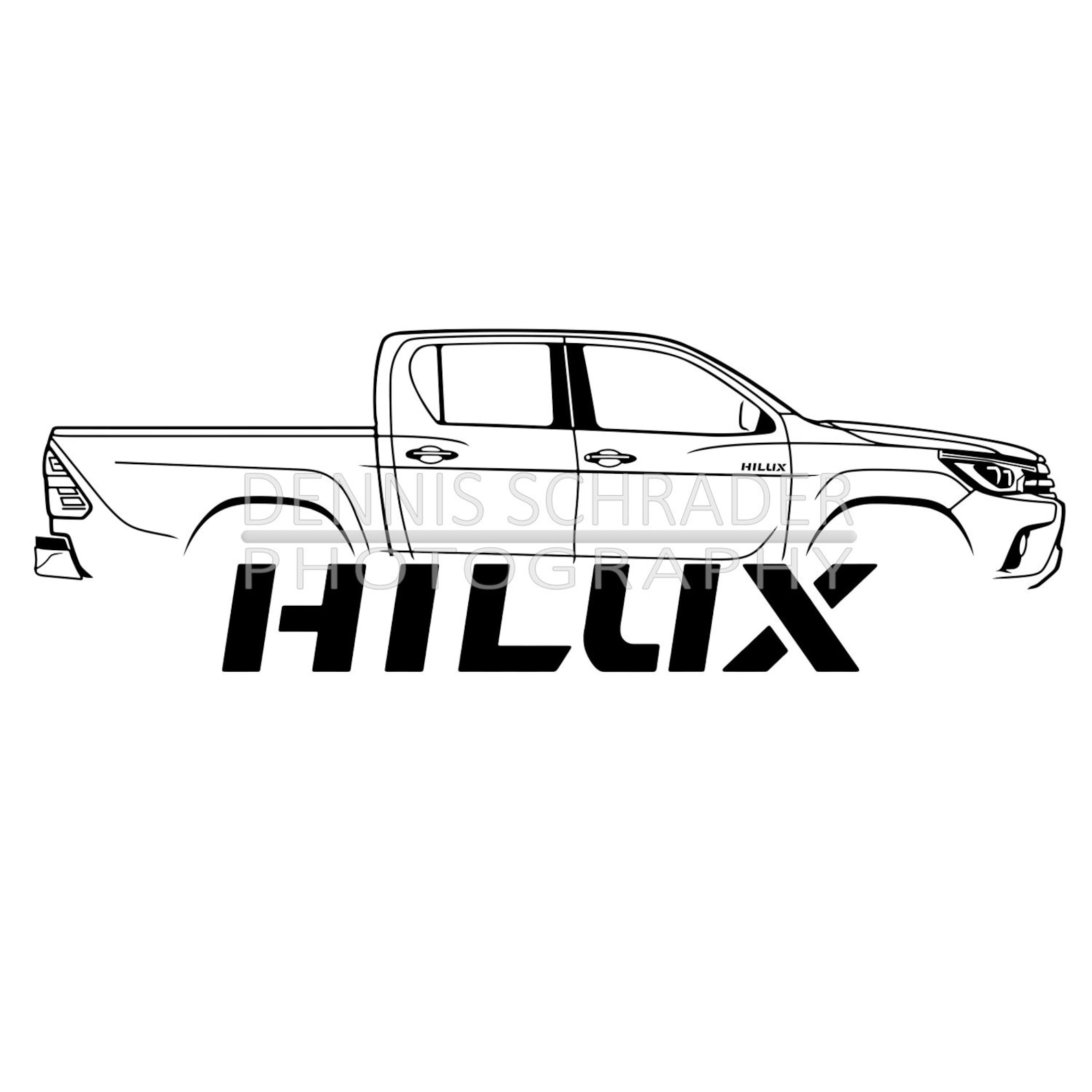 Truck svg eps png jpg Toyota Hilux svg Illustration Truck SVG | Etsy