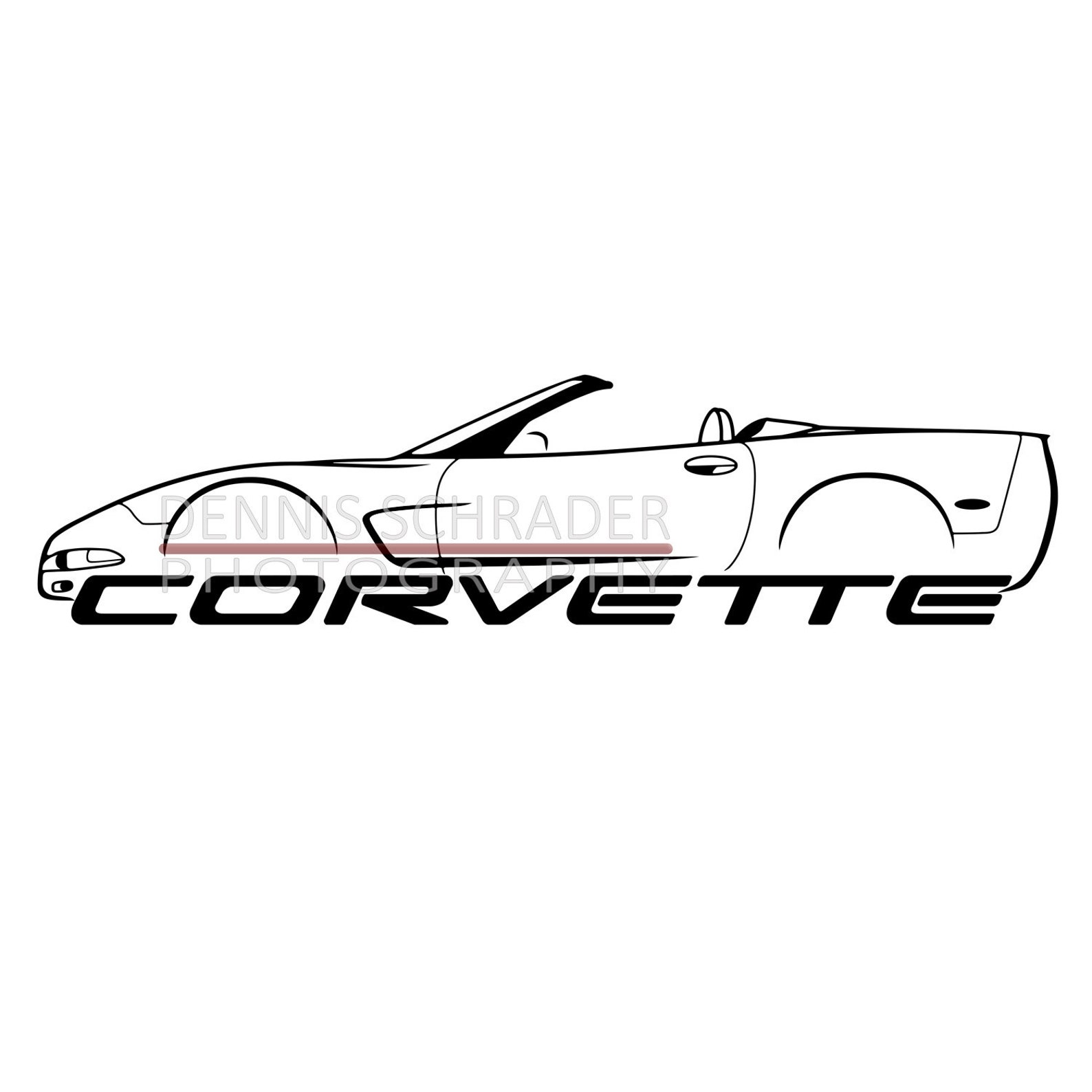 Car svg eps png jpg C5 Corvette Convertible SVG Illustration | Etsy
