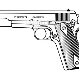 1911 Clipart 45 Colt Pistol M1911 Glock Pistols Cyberpunk Pages Asia ...