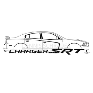 Car svg eps jpg png 2012 Dodge Charger SRT svg Illustration | Etsy