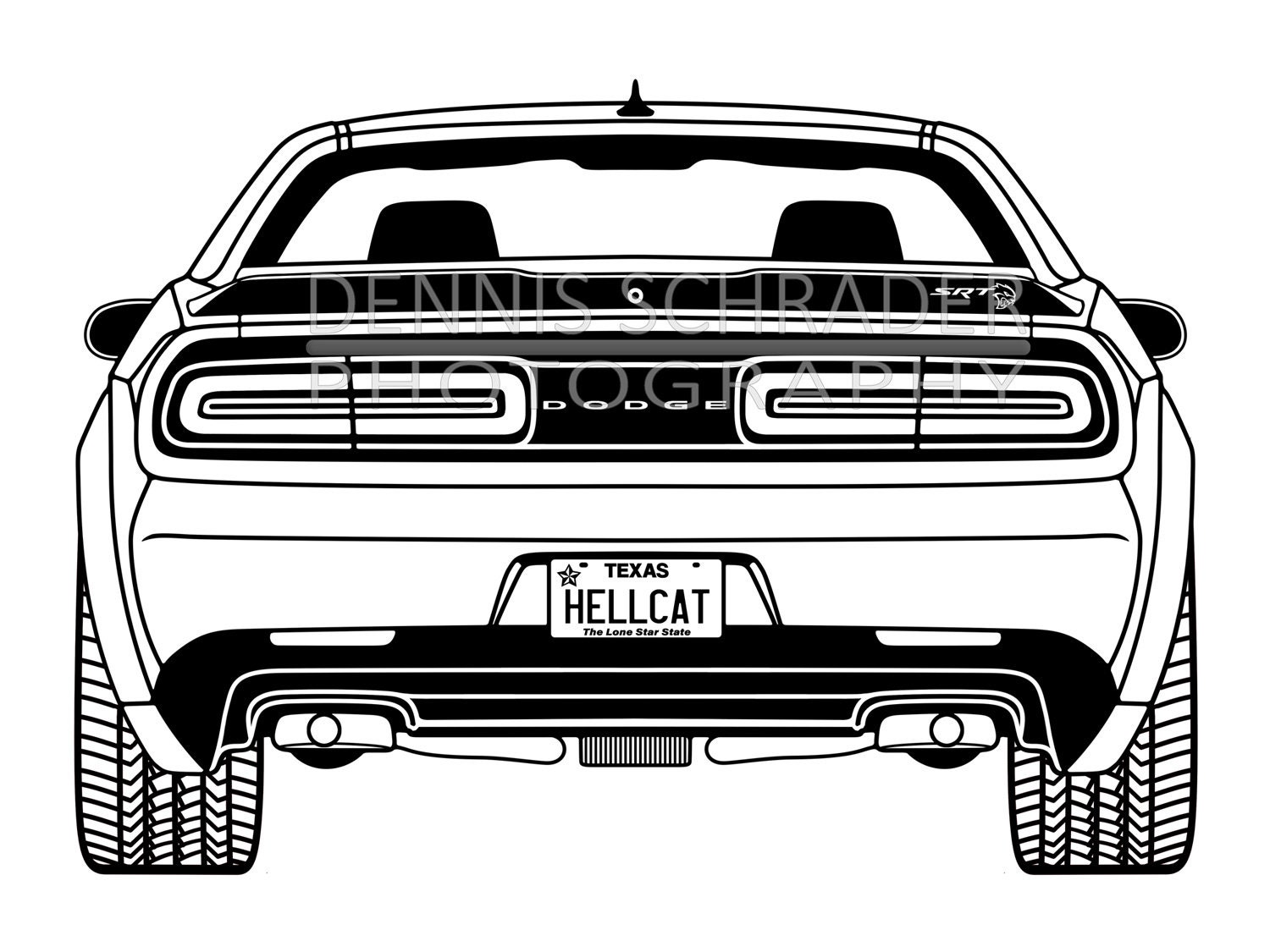 Car svg eps png jpg Rear Dodge Challenger svg Illustration Car | Etsy