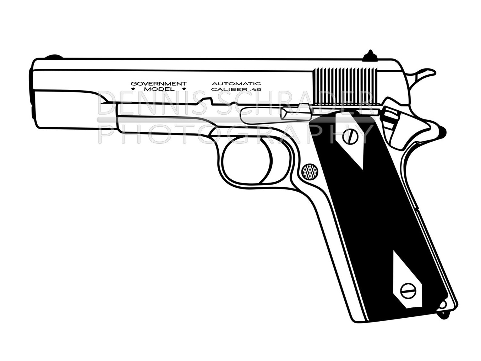 Handgun svg eps png jpg Colt 1911 svg Illustration Gun SVG | Etsy